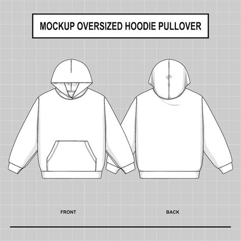 Mockup Hoodie Pullover Oversized Vector Illustrator Etsy