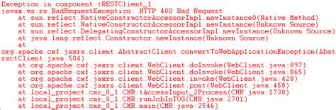 Talend Open Studio Trestclient Errors Out When Trying To Post Stack