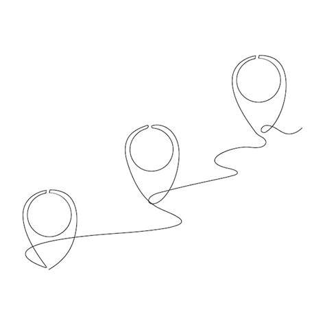 Premium Vector Location Pointers One Continuous Line Drawing Isolated