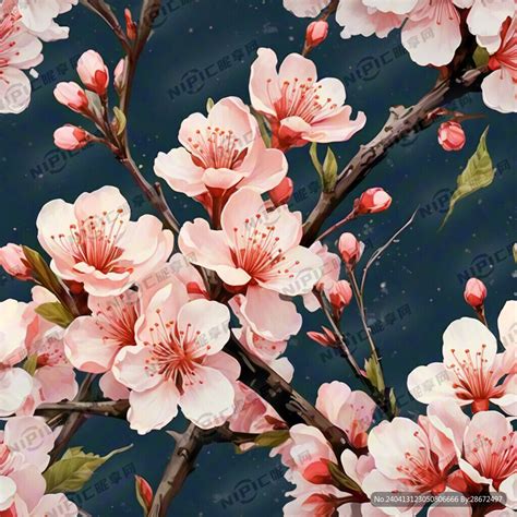 Ai创作图桃花 手绘风格 昵图网