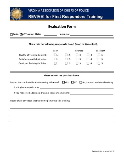 40 Free Training Evaluation Forms Feedbacksurvey Templates