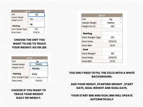 Weight Loss Tracker Spreadsheet Weight Tracker Google Sheet Digital Weight Tracker Template