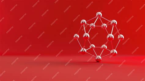 Premium Photo 3d Rendering Illustration Of A Molecular Structure On A Red Background The