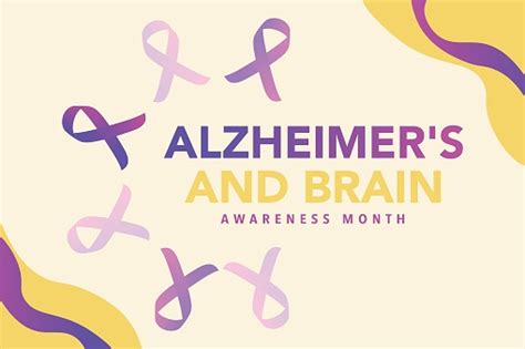 알츠하이머병과 뇌 인식의 달 6월 배경 배너 카드 텍스트 비문이 있는 포스터에 대한 템플릿 벡터 일러스트 레이 션 6월에 대한 스톡 벡터 아트 및 기타 이미지 Istock