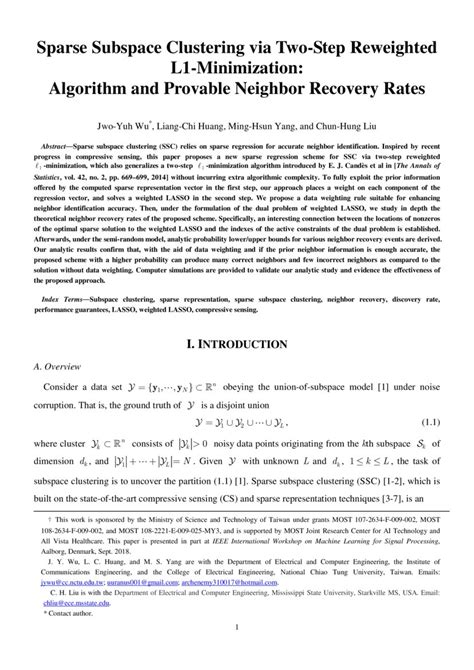 Sparse Subspace Clustering Via Two Step Reweighted L1 Minimization Algorithm And Provable