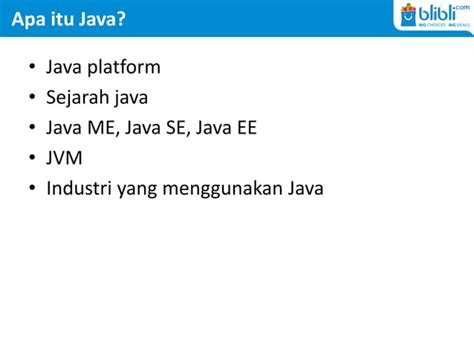 Java Fundamental Dan Java Web Blibli Dot Com Ilmu Komputer Ipb Ppt