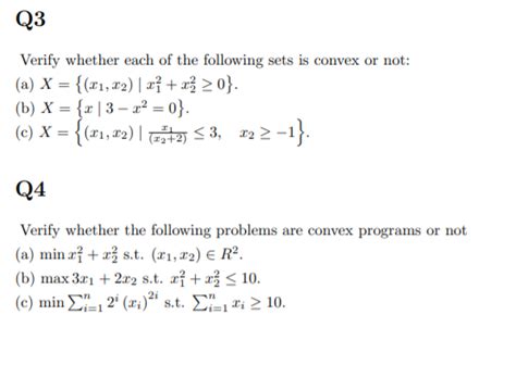 Solved Convex Optimization Verify Whether The Following
