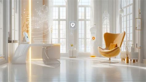 Exploring The Intersection Of Iot And Everyday Spaces A Chair By The Window Stock Illustration