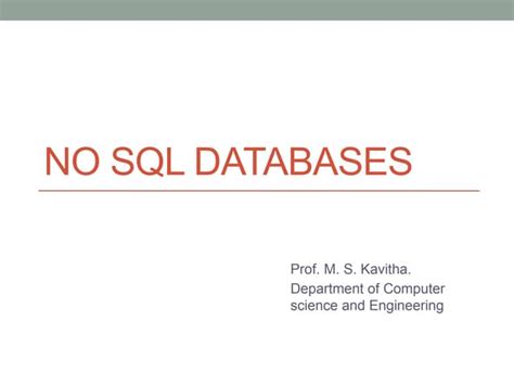No Sql Database Description About 4 No Sql Databasepptx