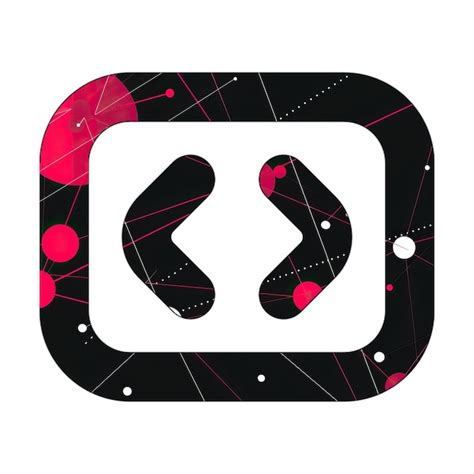 Premium Photo Rectangle Code Icon Red White Black Technology