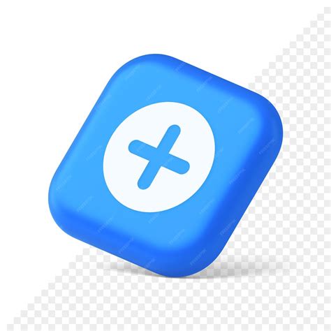Premium Psd Plus Add Button Mathematical Addition Symbol 3d Realistic Isometric Icon