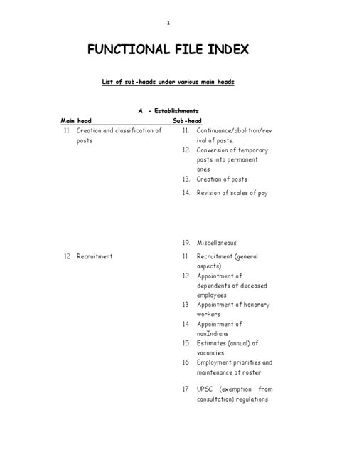 Functional File Index General Pdf Recruitment Employment