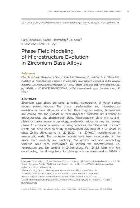 pdf phase field modeling of microstructure evolution in zirconium