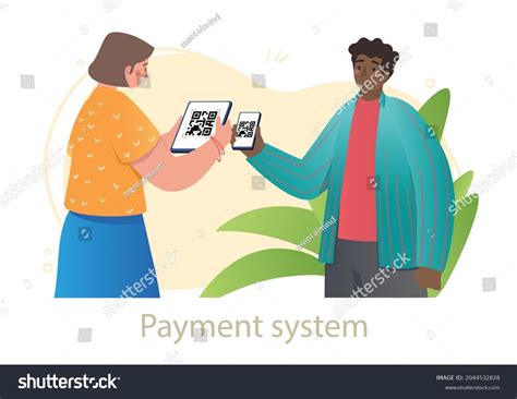 Cheerful Female Character Scanning Qr Code Stock Vector Royalty Free Shutterstock