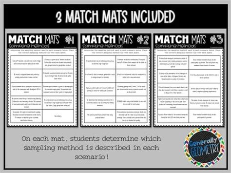 Sampling Methods Activity Statistics By Generally Geometry Tpt