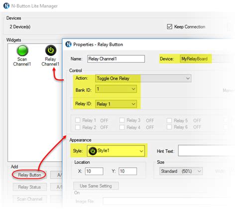 n button automation trigger relay by push notification board serial