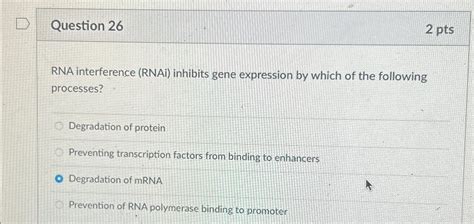 Solved Question 262 ﻿ptsrna Interference Rnai ﻿inhibits
