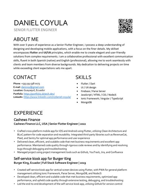 View Daniel Coyula Cv Pdf Mobile App Software Quality