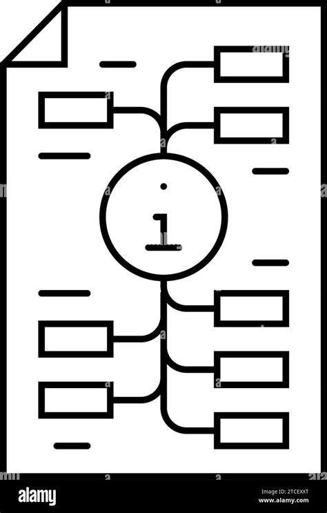Information Mapping Technical Writer Line Icon Vector Illustration