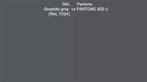 Ral Graphite Grey Ral 7024 Vs Pantone 433 U Side By Side Comparison