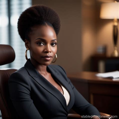 Black African Woman In Executive Office Stable Diffusion Online