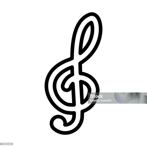 음악 및 미디어 컬렉션의 고음 음표 아이콘 흰색 배경에 격리 된 얇은 선형 고음 음표 음악 멜로디 윤곽 아이콘 라인 벡터 고음 음자리 기호 웹 및 모바일 기호 0명에 대한