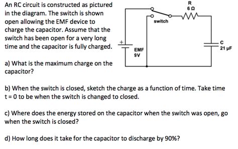 Solved Switch An RC Circuit Is Constructed As Pictured In Chegg Com