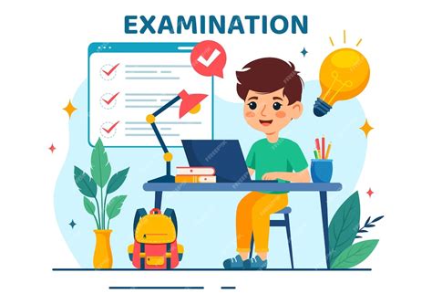Premium Vector Examination Paper Vector Illustration With Online Exam