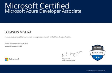 Debashis Mishra On Linkedin Azure Developer Associate