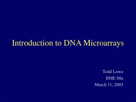 Ppt Introduction To Dna Microarrays Powerpoint Presentation Free