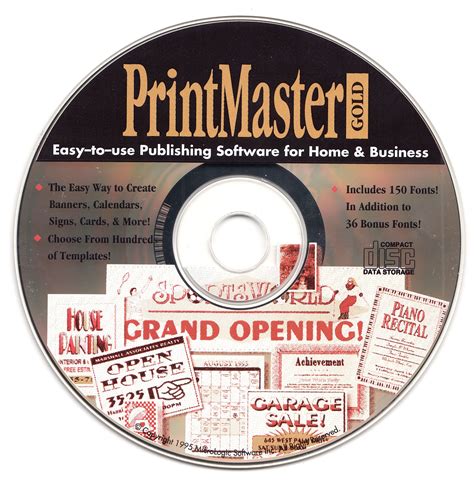 Printmaster Gold Software Printmaster Desktop Publishing Productivity Windows Free