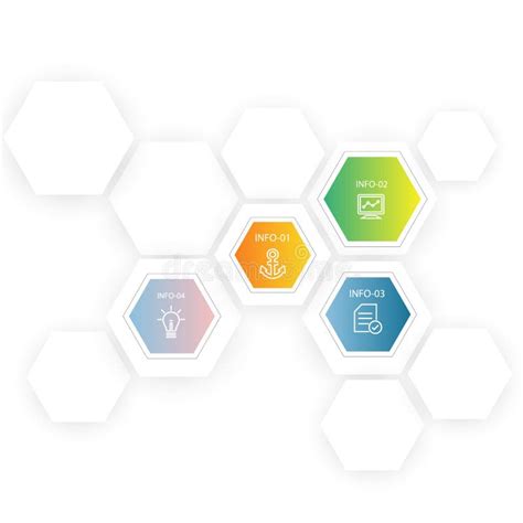 infographic hexagon with rectangle shape vector template process