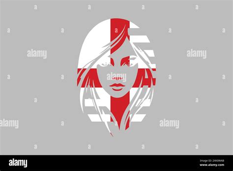 England Flag And England Girls Shape Stock Vector Image And Art Alamy
