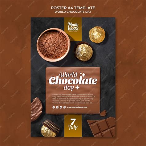 세계 초콜릿의 날 포스터 템플릿 무료 Psd 파일