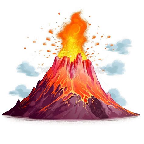 Premium Photo A Cartoon Volcano With Lava And Lava Spewing Out Of It