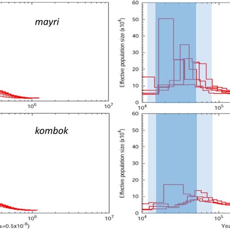 Divergence Times And Effective Population Sizes Ne Inferred By