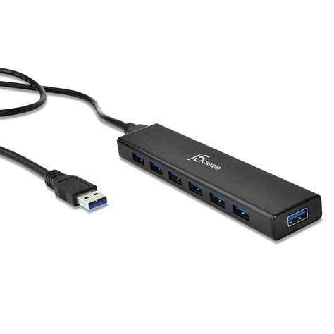 Customer Reviews J5create USB 3 0 7 Port HUB Black JUH377 Best Buy