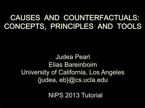 Pdf Causes And Counterfactuals Concepts Principles And Toolsmedia