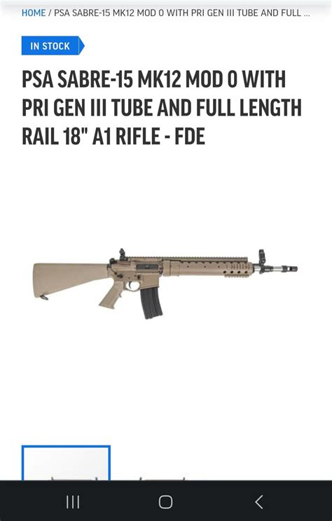 Sabre 15 Mk12 Mod O Just Dropped R Palmettostatearms