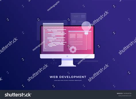 Concept Development Software Monitor Program Code Stock Vector Royalty