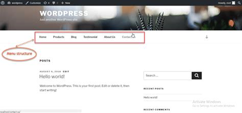 Create Navigation Menu â€“ Wordpress Example