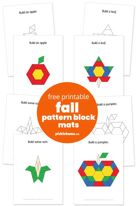 Free Printable Fall Pattern Block Mats Picklebums