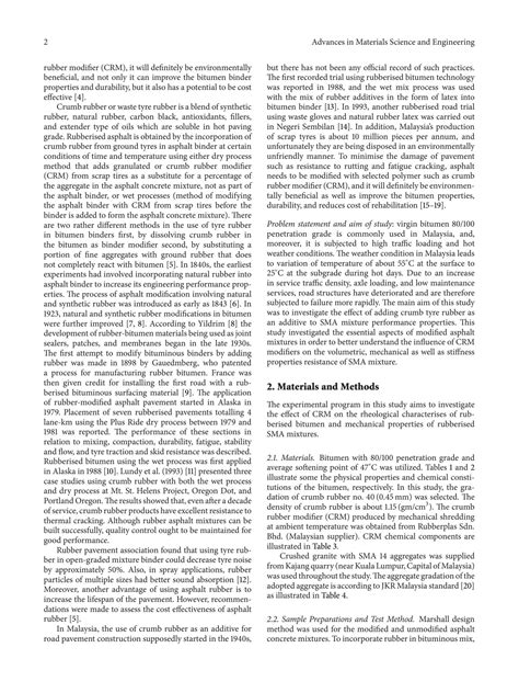 Solution 2013 382 Performance Evaluation Of Crumb Rubber Modified Stone Mastic Asphalt Pavement