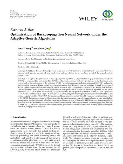 Pdf Optimization Of Backpropagation Neural Network Under The Adaptive