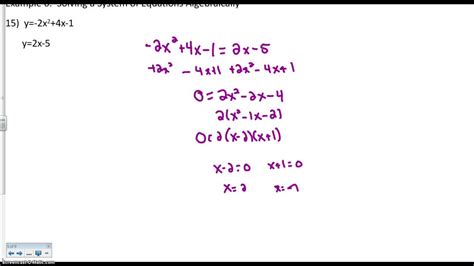Systems Of Linear And Quadratic Equations Systems Of Linear And Quadratic Equations