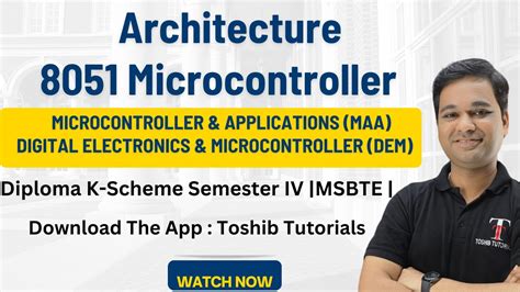 Architecture Of 8051 Maa And Dem K Scheme Msbte Toshib Tutorials Youtube