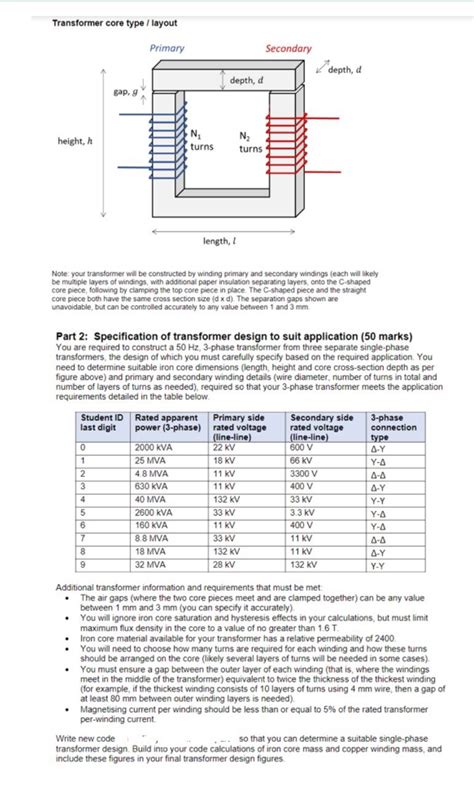 Solved Note Your Transformer Will Be Constructed By Winding