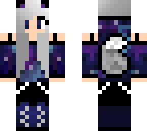 Galaxy Wolf Girl Minecraft Skins