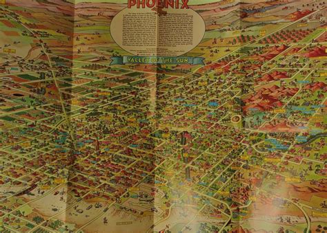 1950s Pictorial Map Phoenix Az 1947220271