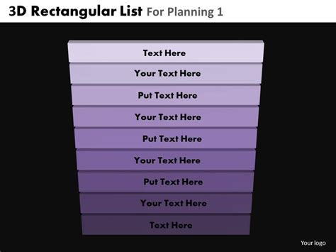 3d Rectangular List For Planning 1 Powerpoint Slides And Ppt Templates Db Powerpoint Slide